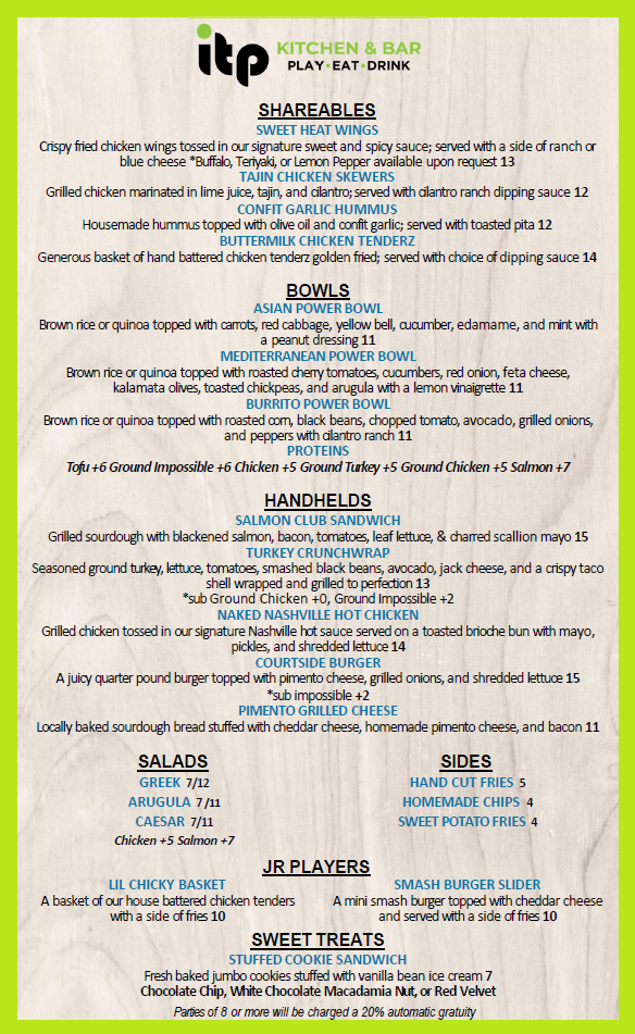 Menu – ITP Kitchen